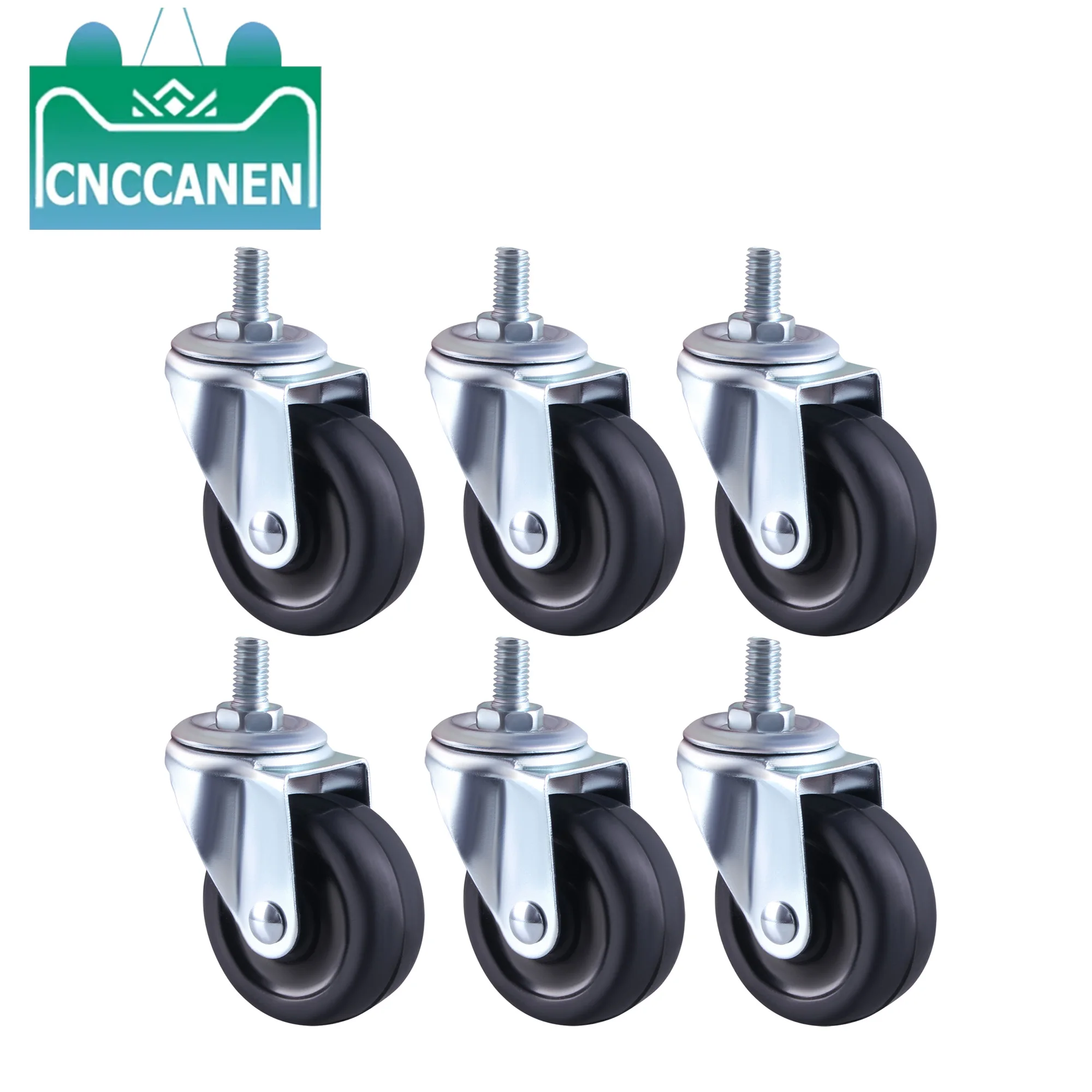 6pcs Furniture Casters Wheels 2 Inch M8 Screw Caster Wear-Resistant ...