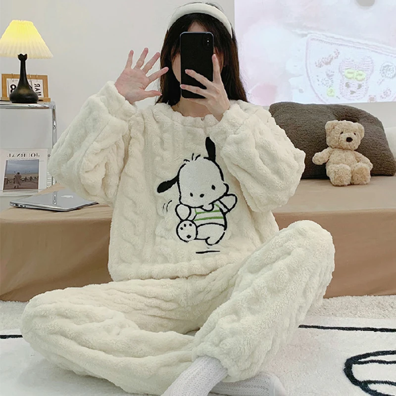 Cartoon Pochacco Plush Kawaii Pajamas - KawaiiMerch.com