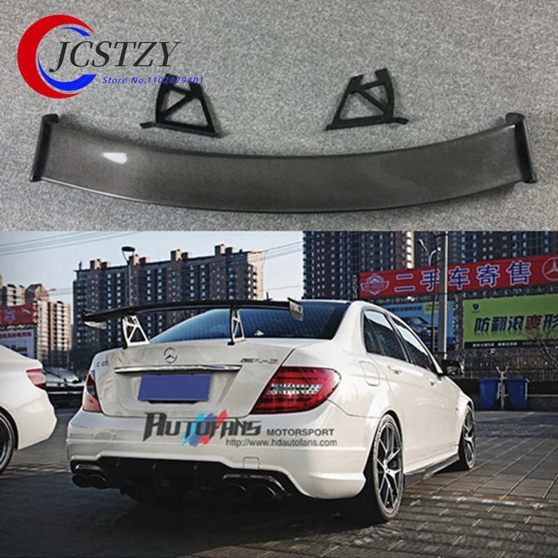 C CLass W204 C63 coupe carbon fiber black series trunk spoiler rear ...