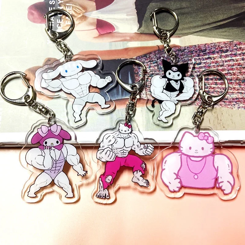 Lustige-Sanrio-Muskel-Schl-ssel-bund-Anime-Hallo-Kitty-Kawaii-M-dchen ...