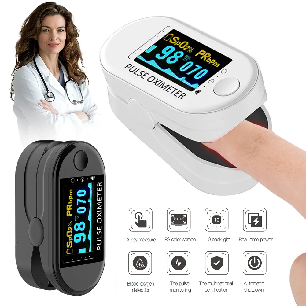 Digital-LED-Display-Finger-Oximeter-With-Strap-Lanyard-Fingertip-Pulse ...