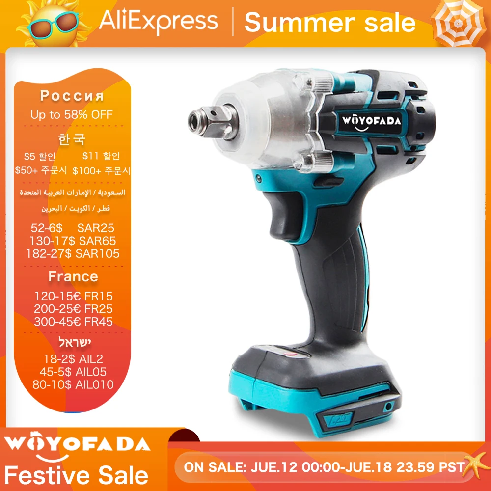 2 EM 1 Brushless Cordless Chave de Impacto Elétrica 1/2 polegada Chave ...