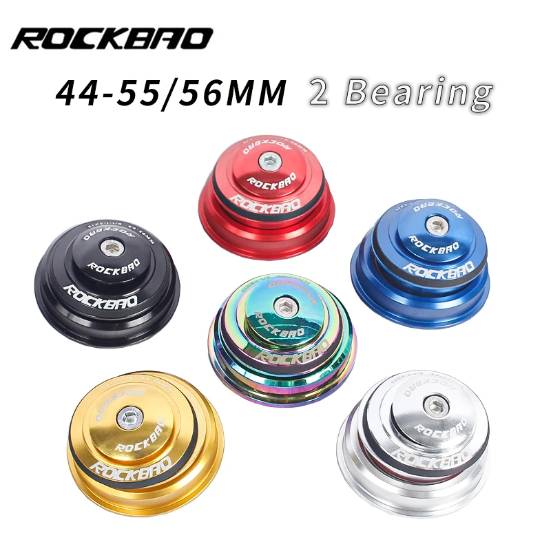 ROCKBAO MTB Bike Road Bicycle Headset 44mm 55mm 56mm 2 Bearing CNC 1 1/ ...