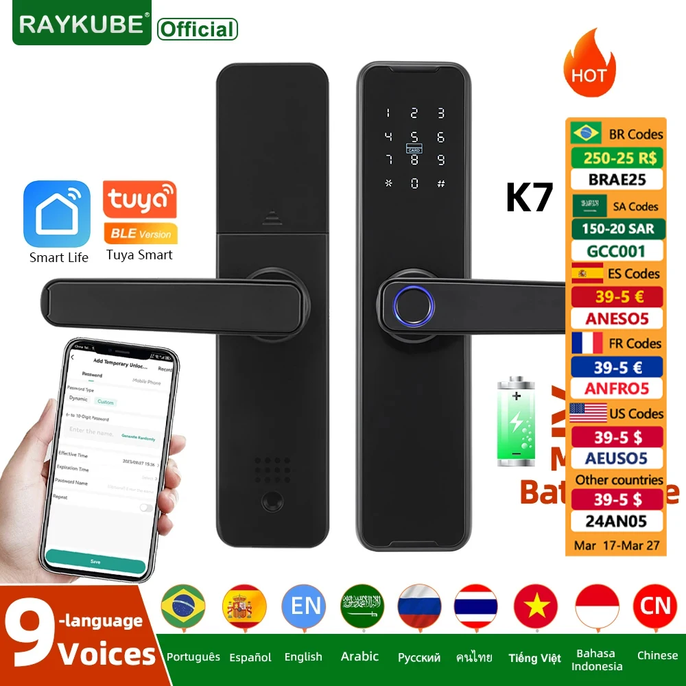 RAYKUBE-Biometric-Fingerprint-Door-Lock-K7-Pro-Smart-Lock-Tuya-App ...
