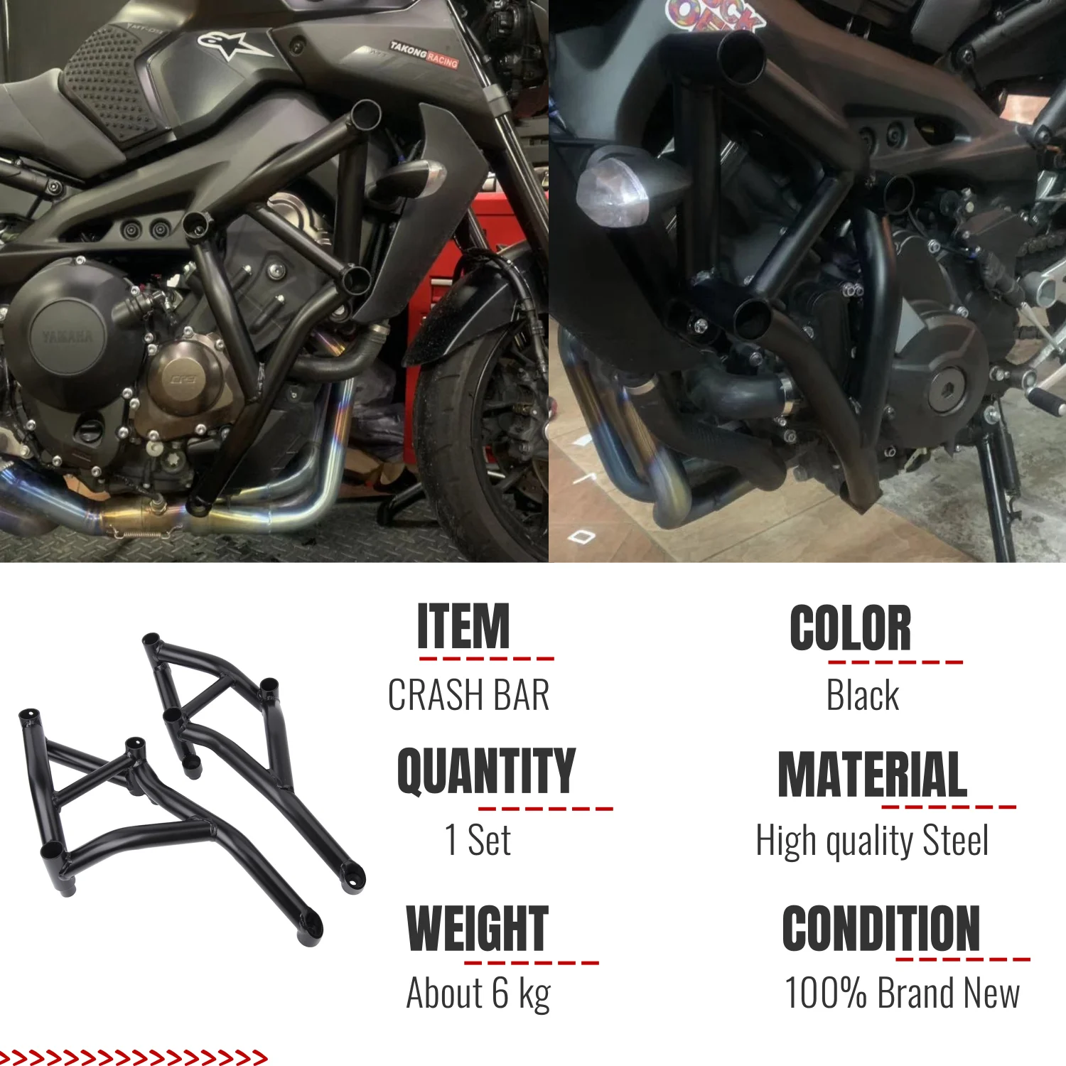 FZ09 MT09 Engine Guard Crash Bar Stunt Cage Bumper Protector For Yamaha ...