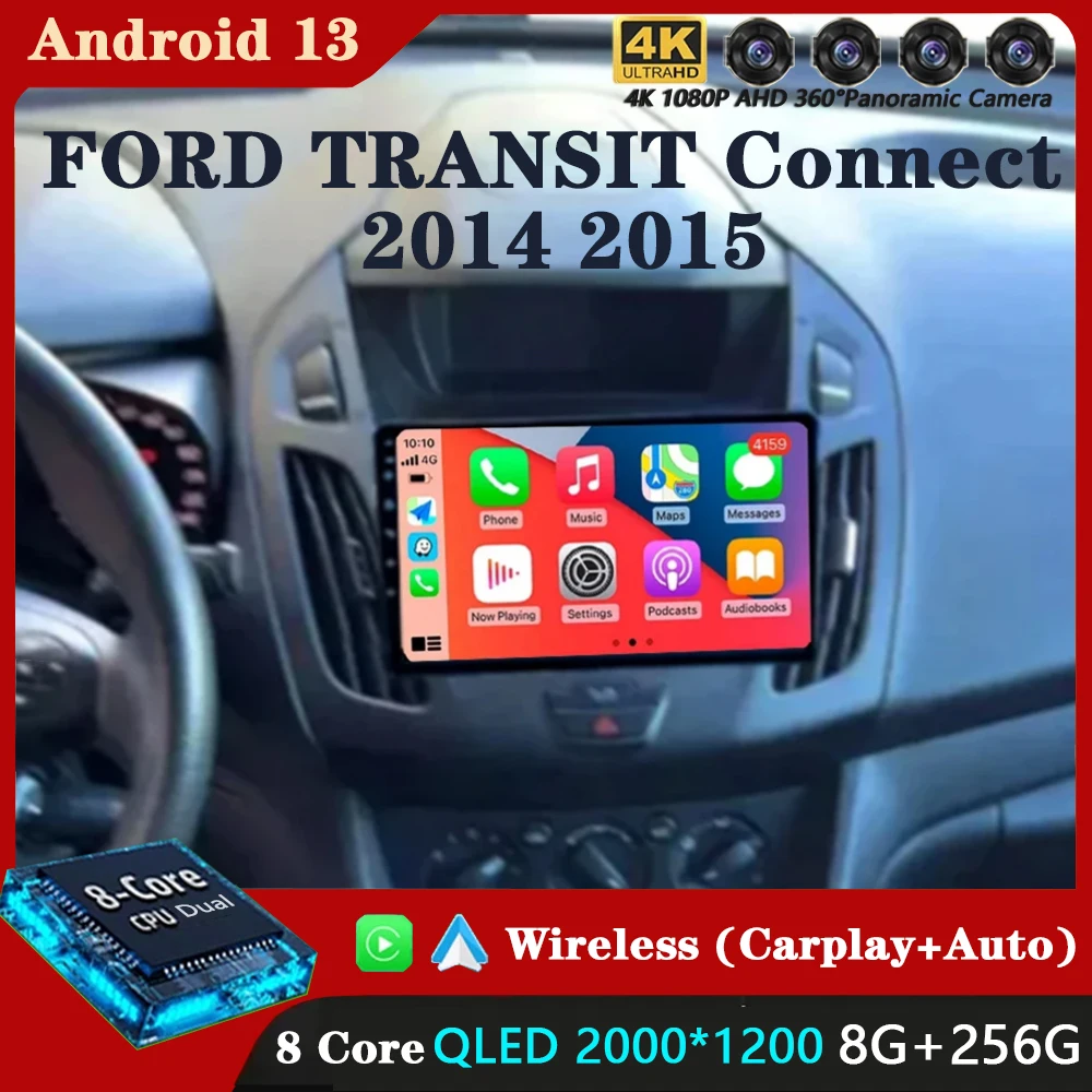 9-Radio-Android-13-Audio-per-FORD-TRANSIT-Connect-2014-2015-CarPlay ...