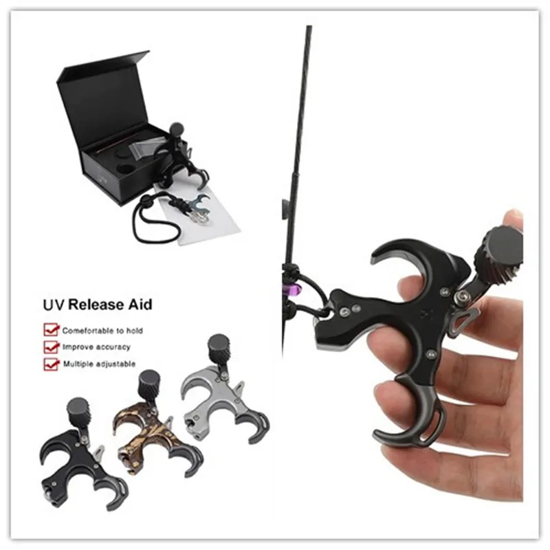 3 Fingers Archery UV Bow Release Aid Compound Bow Release Device Grip ...