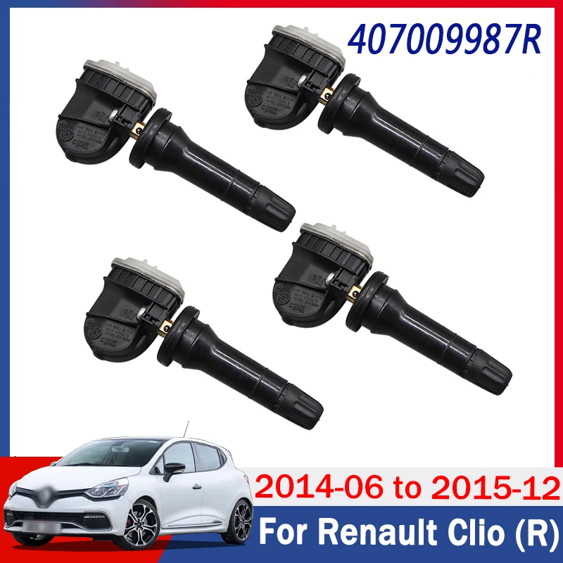 Capteur de pression des pneus 407009987R, 4 pièces, pour Renault Clio R ...