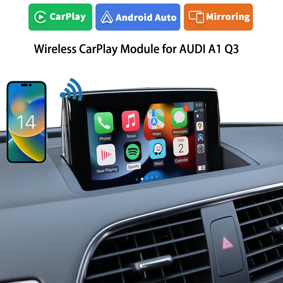 2023 New Maps Phone Message Music More Apps A1 Q3 Carplay for AUDI Original Navigator Display ...