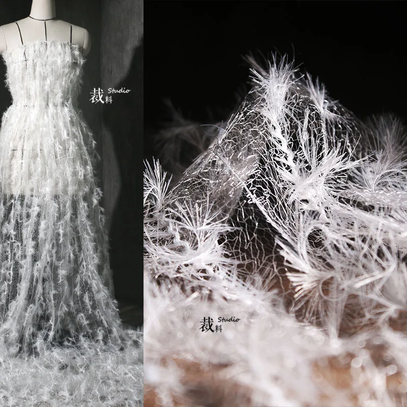 Tassel Feather Mesh Original Irregular Cut-out White Texture Mesh Lace ...