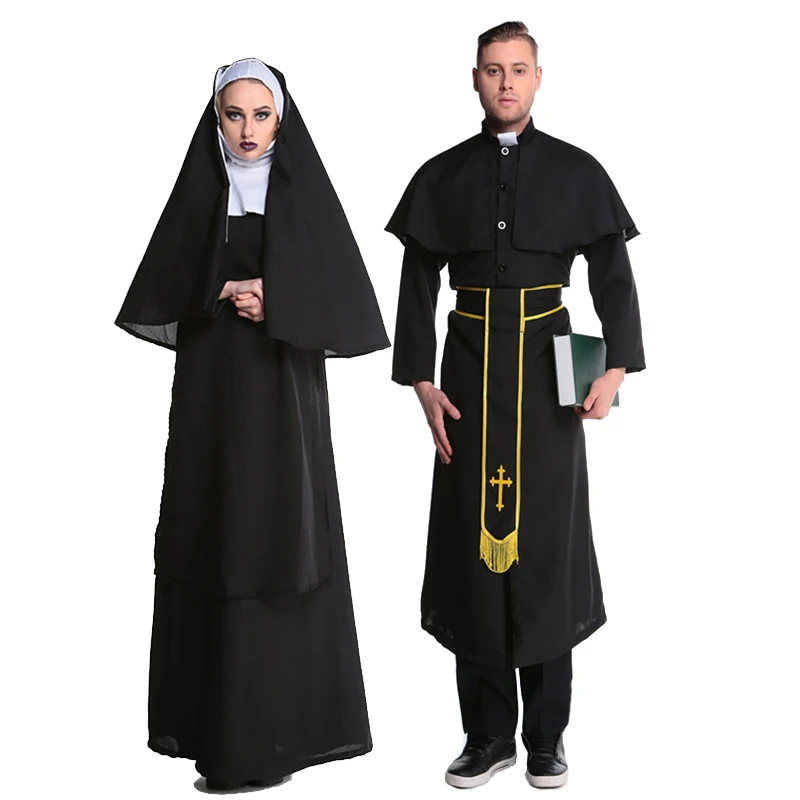 Couple Traditional Priest Nun Habit Costume Gospel Religious Church ...
