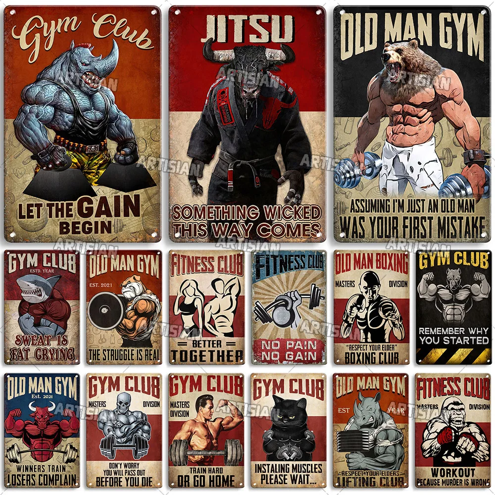 ARTISIAN-Weathered-Gym-Club-letrero-de-Metal-placa-decorativa-Vintage ...
