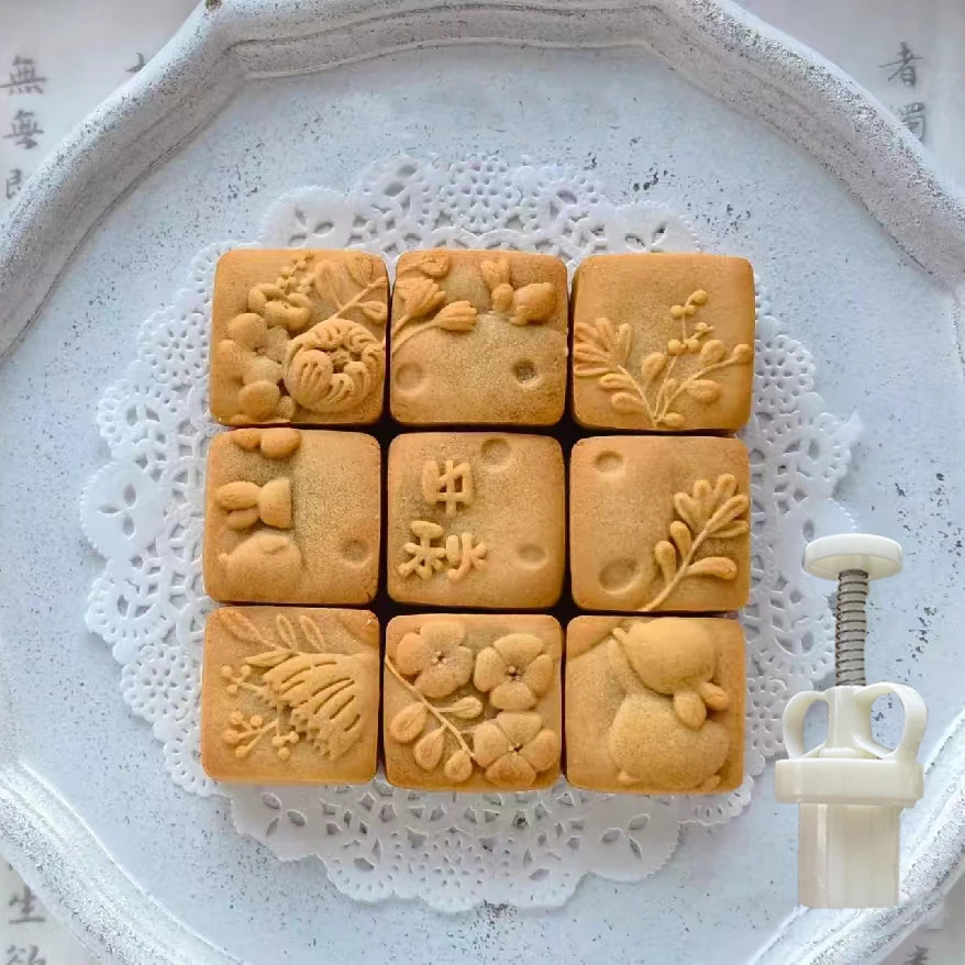 9Pcs-Set-50g-Creative-Mooncake-Mold-Chinese-Character-Style-Moon-Puzzle ...