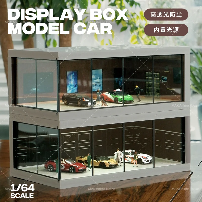 Miniature 1/6 Car Showroom Dioramas Transparent Parking Storage Display ...