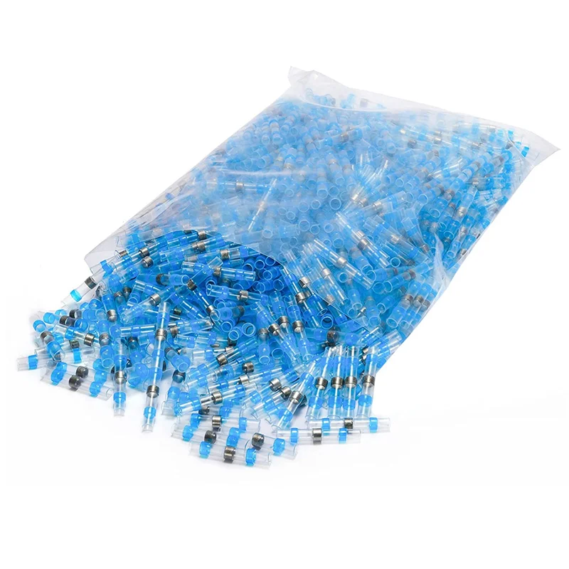 800 PCS Solder Seal Wire Connector Blue 16-14 AWG - Heat Shrink Solder ...
