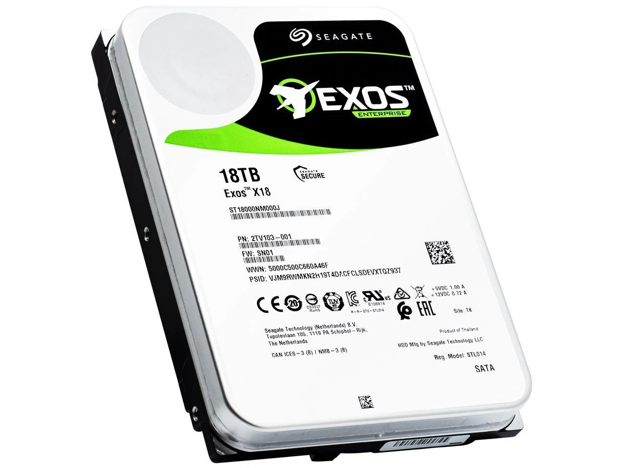 New Seagt 18tb Hdd Exos X18 St18000nm000j 7200 Rpm Sata 6gb/s 256mb ...