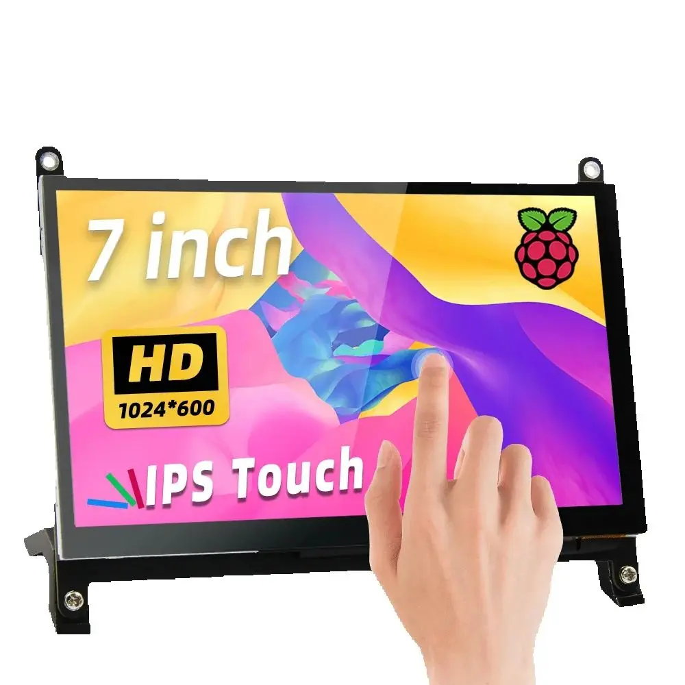 Raspberry Pi 5 7 Inch Touch Screen IPS 1024x600 HD LCD HD-MI Display ...