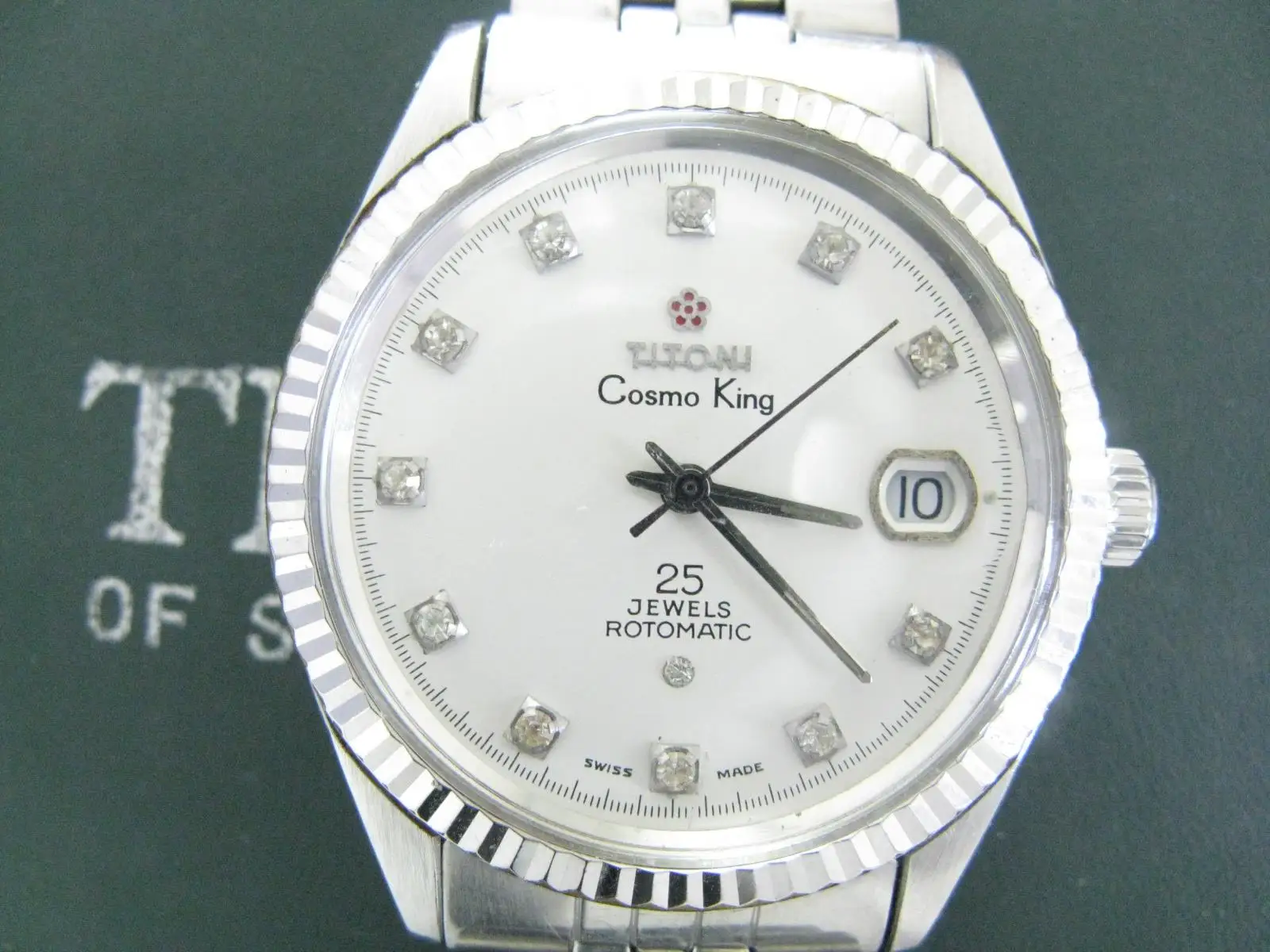 Swiss automatic watch with diamond (zircon) titoni ETA 2824| | - AliExpress