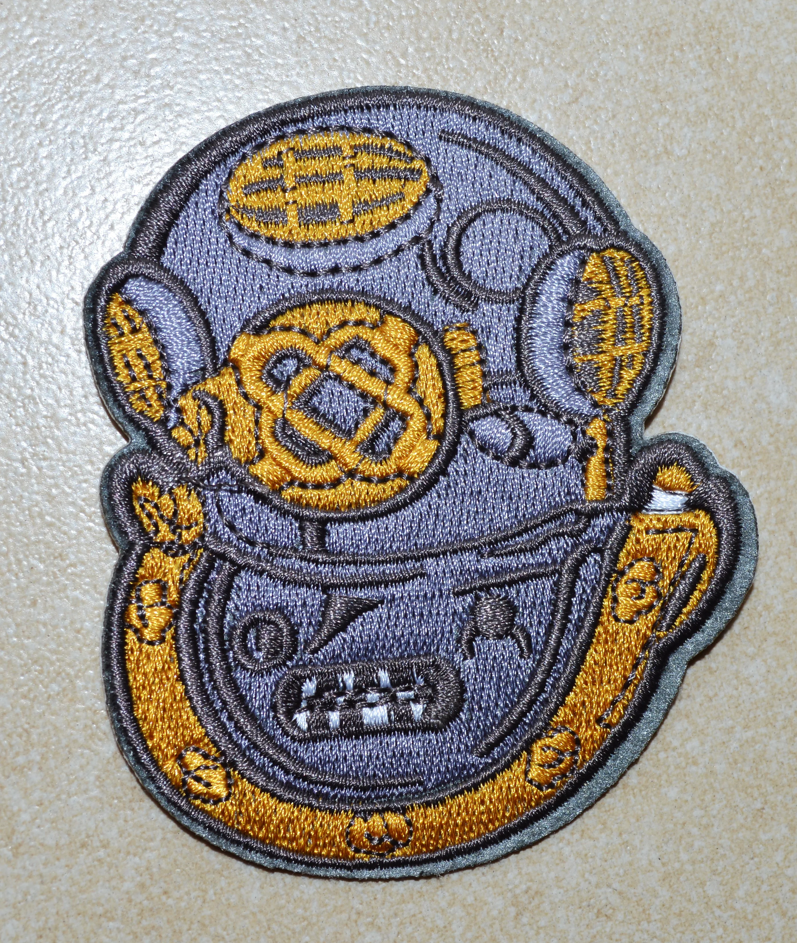 Scuba Diving Patch Deep Diver Mark V Helmet Iron On Applique Navy Down ...