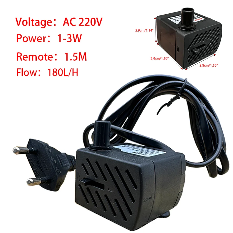 Miniature-3W-AC-220V-Water-Pump-Waterproof-Brushless-Mini-Water-Filter ...