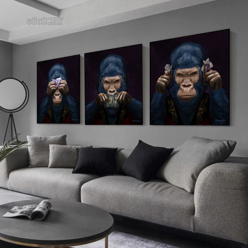 Carteles-de-tres-monos-sin-ver-sin-hablar-sin-escuchar-pintura-en ...