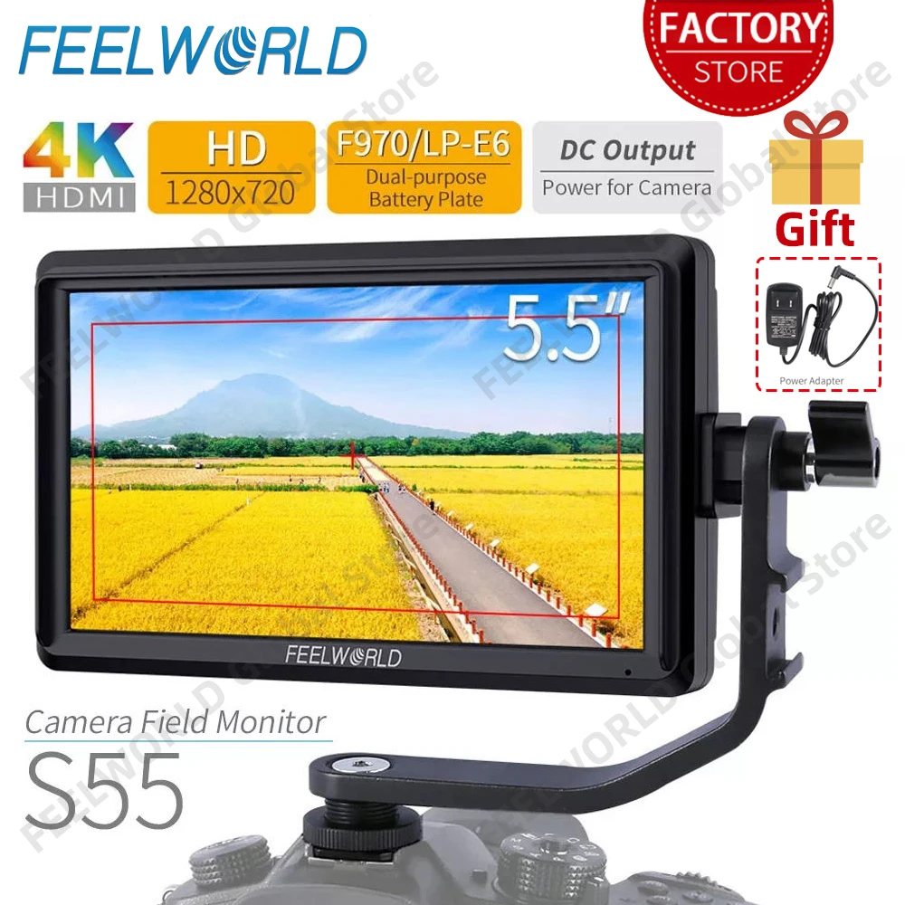 Monitor de campo para câmera DSLR Feelworld, Assistência de foco HD ...