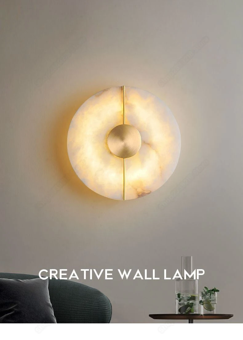 Modern Marble LED Wall Lights For Living Room Home Indoor Sconce Wall ...