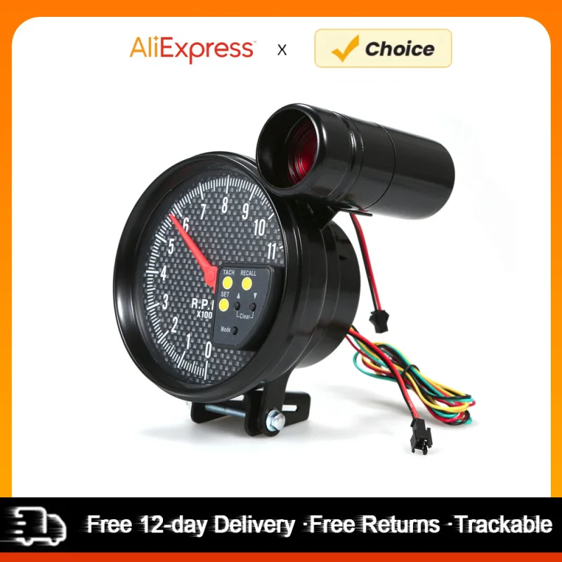 5-Inch-Diameter-Tachometer-Carbon-Fiber-Face-7-Colors-Optional-With-LED ...