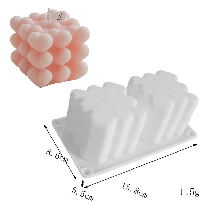 Ice Cream Bar Mold 6 Pack Silicone Candle Molds, MaehSab 3D Bubble Cube ...