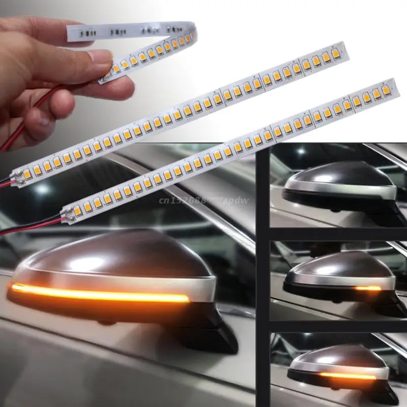 2x Sequential LED Side Mirror Turn Light Warning Strip Tape Safety ...