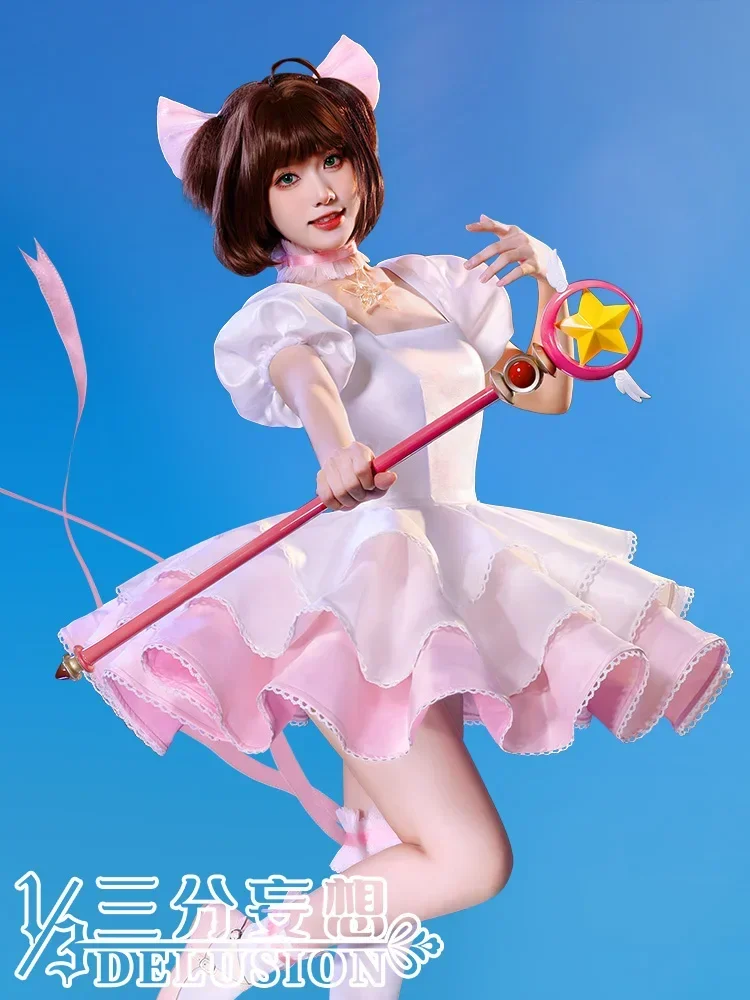 Anime-Sakura-Cardcaptor-KINOMOTO-SAKURA-Rosa-Lolita-uniforme-vestido-de ...