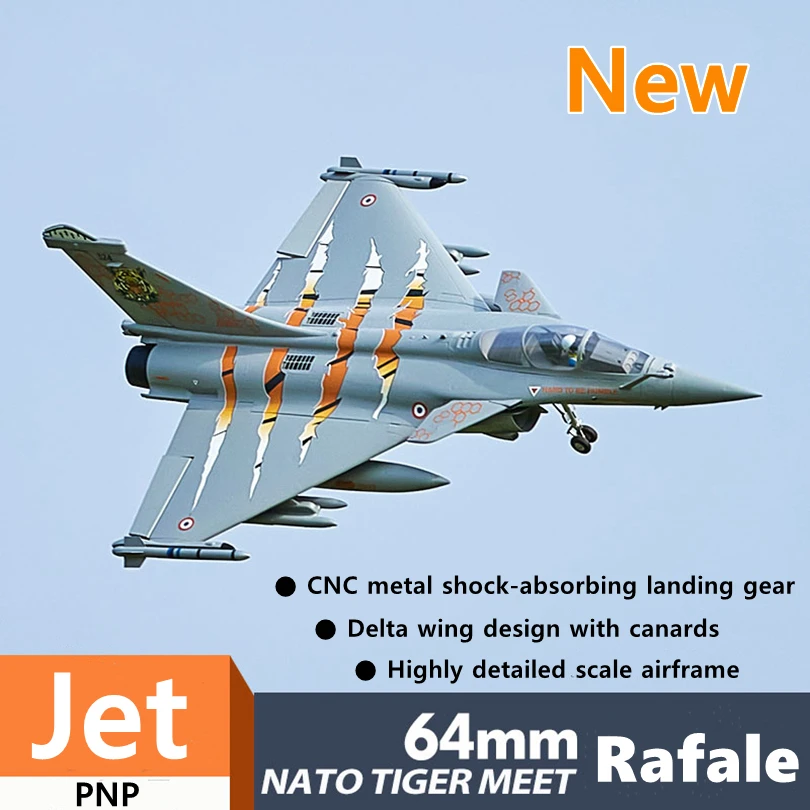 New Fms Rc Airplane 64mm Rafale V2 Nato Tiger Meet Ducted Fan Edf Jet