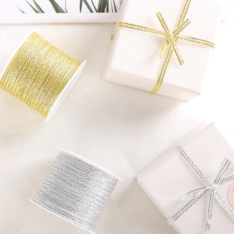 Gold-Silver-Ribbons-Gift-Wrapping-Ribbon-Metallic-Foil-String-for ...