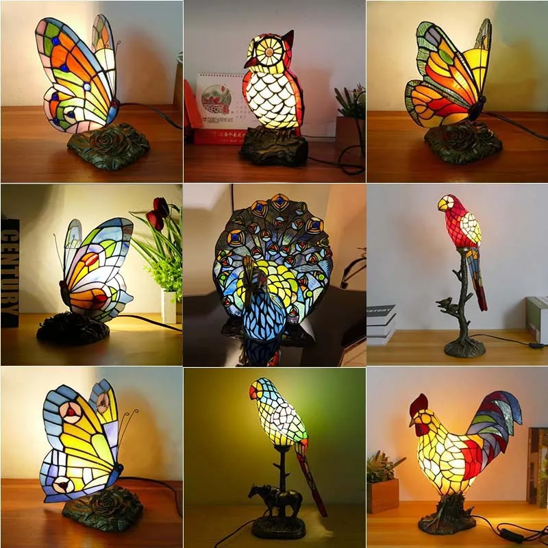 Stained Glass Animal Lamps