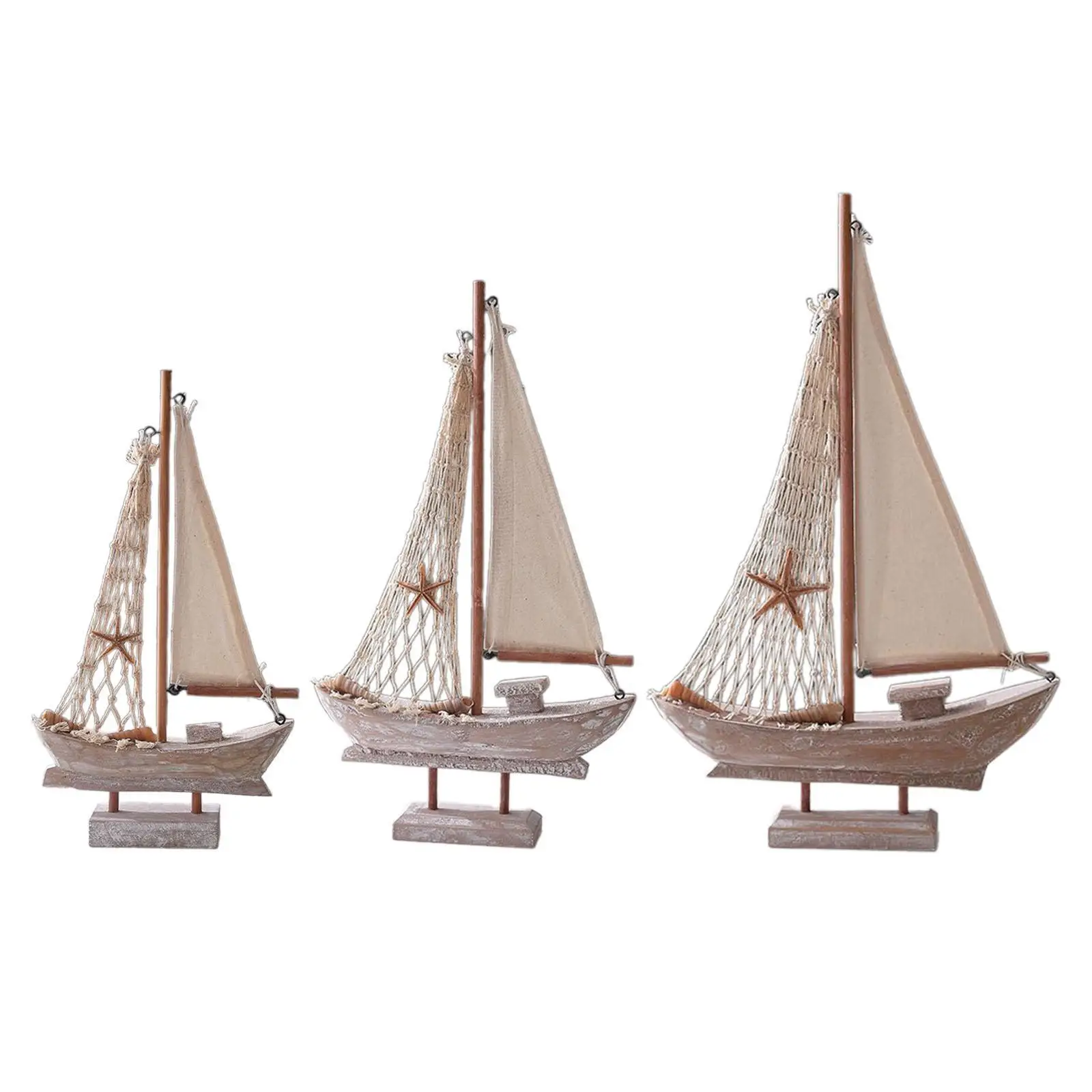 Wood-Sail-Boat-Photo-Props-Decoration-Nautical-Theme-Miniature-Sailboat ...