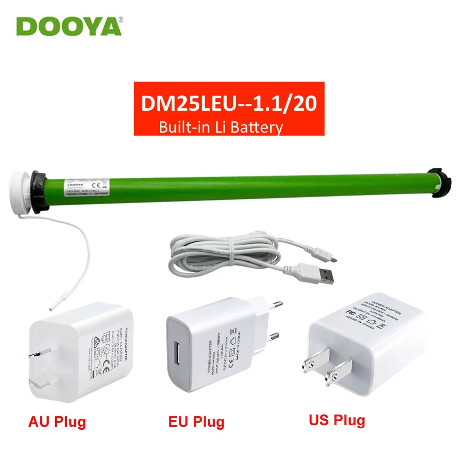 Dooya-DM25LEU-EU-US-AU-Tubular-Motor-W-USB-Lithium-Battery-Built-in ...
