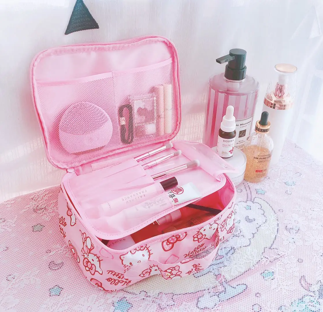 Cartoon Hello Kitty Kawaii Waterproof Cosmetic Bag - KawaiiMerch.com