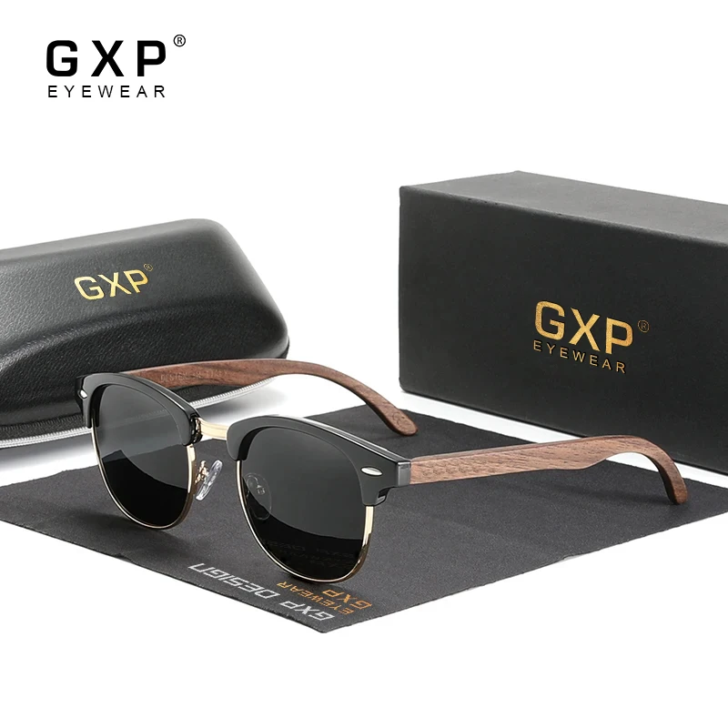 GXP-Handmade-Wooden-Sunglasses-Men-Black-Walnut-Polarized-UV400-Protection-Retro-Eyewear-Women ...