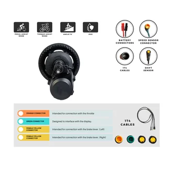 Toseven DM01 1000W 48-60V with T24 display Electric Bike Mid Drive motor DIY Conversion kit Kit ...