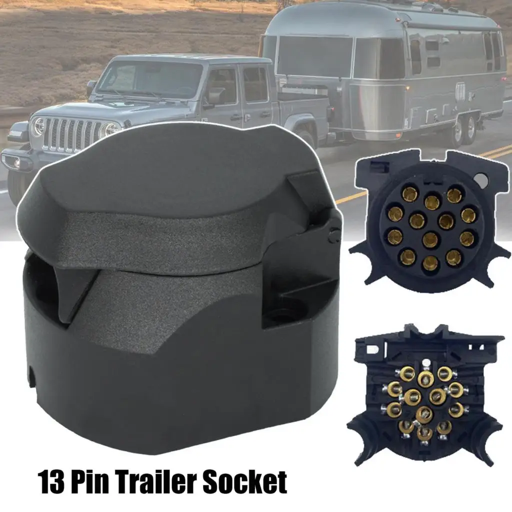 Durable 12V 13 Pin Euro Trailer Socket 13 Pole Tow Bar Towing Socket ...