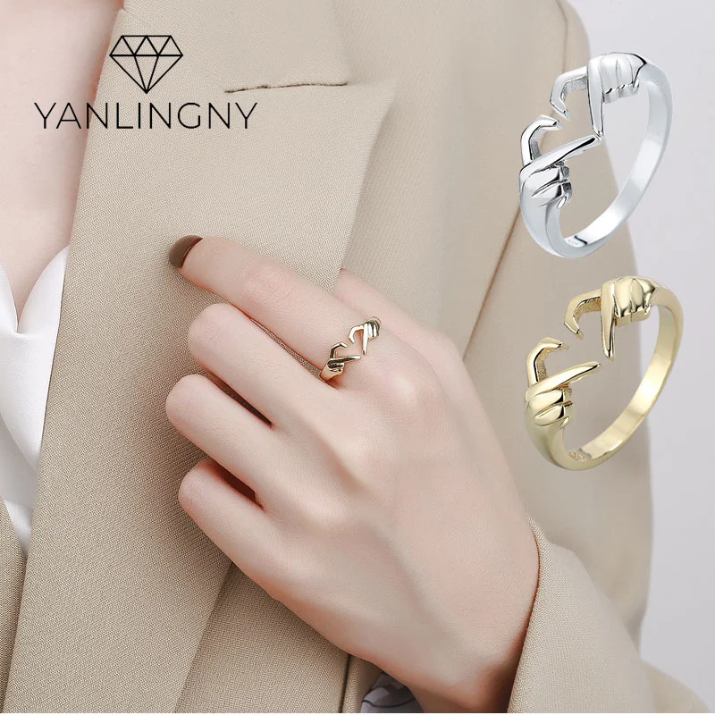 Warmth-Hands-Than-Heart-Ring-Geometric-Palm-Love-Gesture-Rings-for-Couples-Lover-Romantic ...