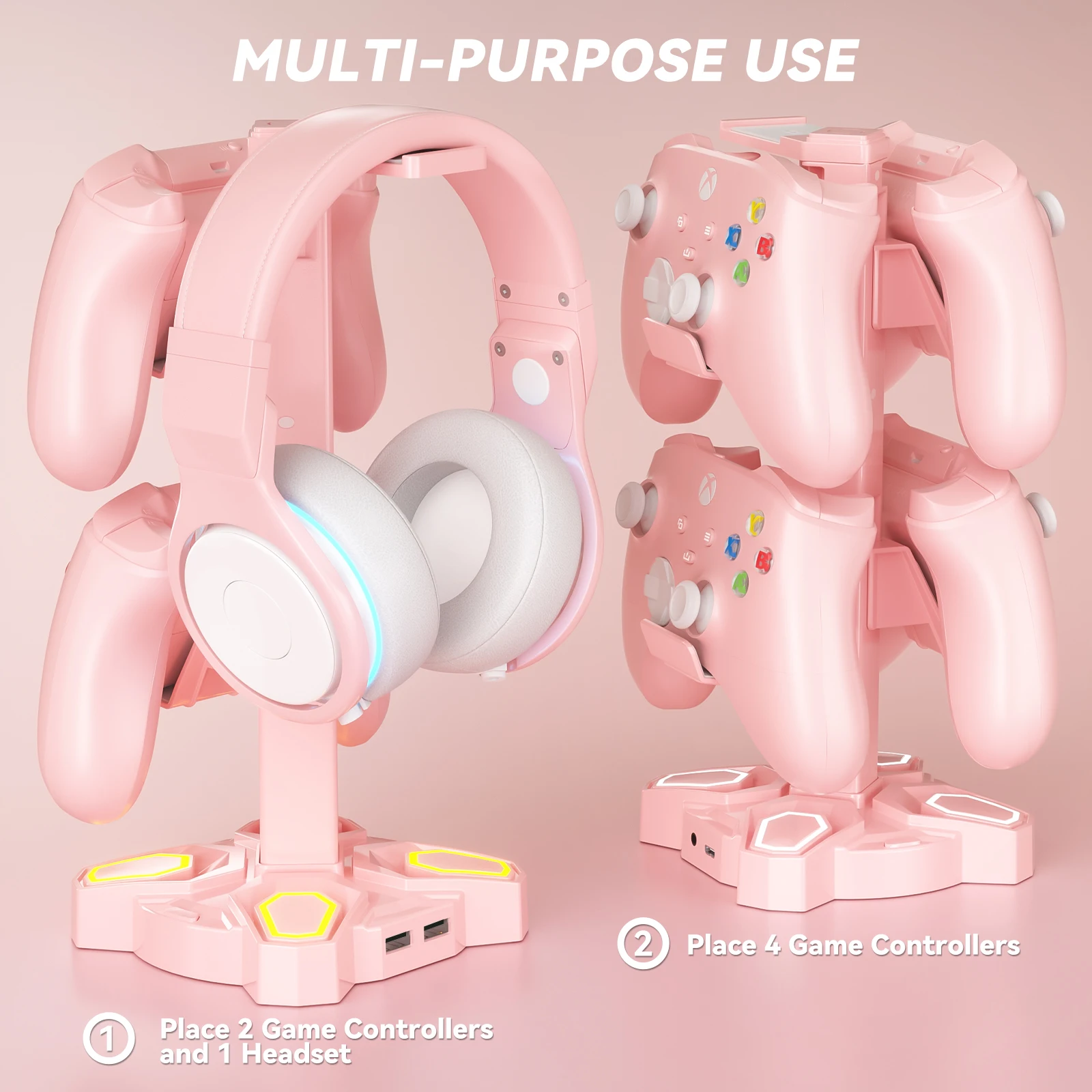 Gamer Controller Holder Headphones Stand Rotatable Headset Stand with 9 ...