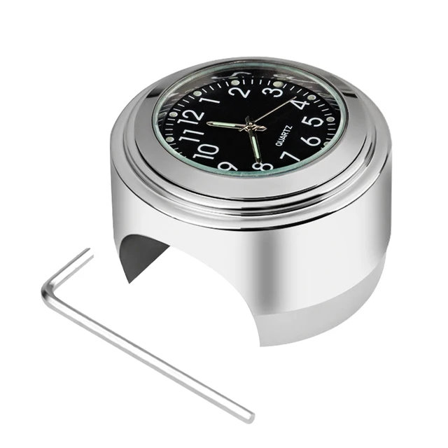 Motorcycle Handlebar Clock Thermometer Luminous Dial Clock 22-25mm ...