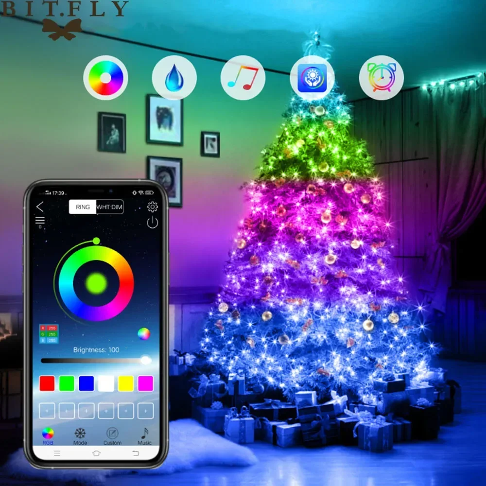 5-10-20M-LED-Bluetooth-String-Light-Christmas-Tree-Decoration-Remote ...