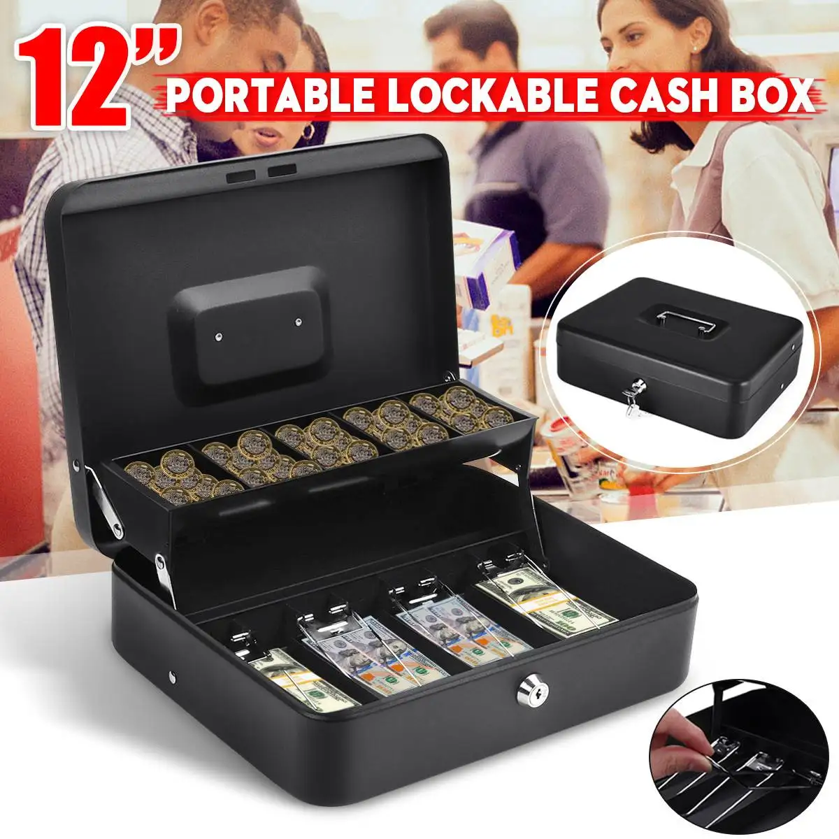Protable-Key-Locker-Safe-Home-Shop-Steel-Mini-Money-Box-Security-Cash ...