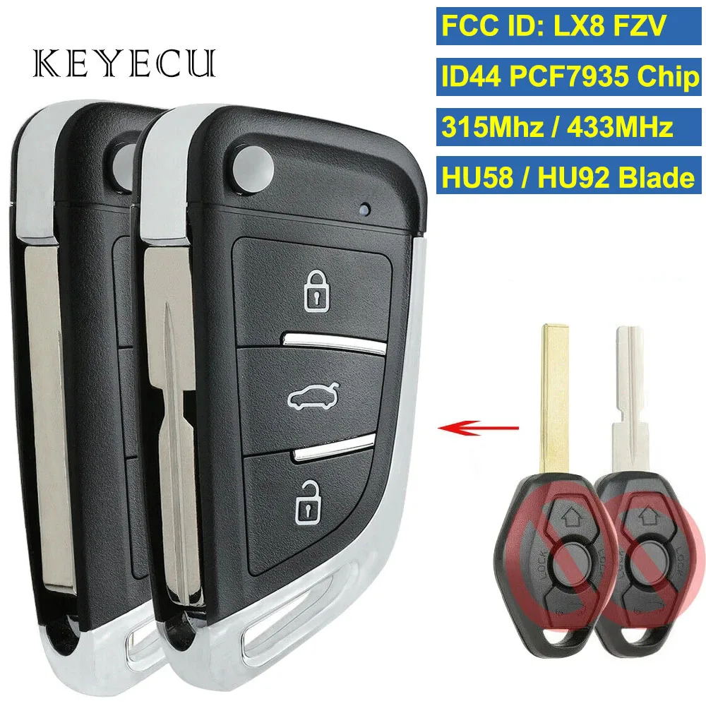 Keyecu-Upgraded-Flip-Remote-Key-fob-315-433MHz-ID44-EWS-System-for-BMW ...