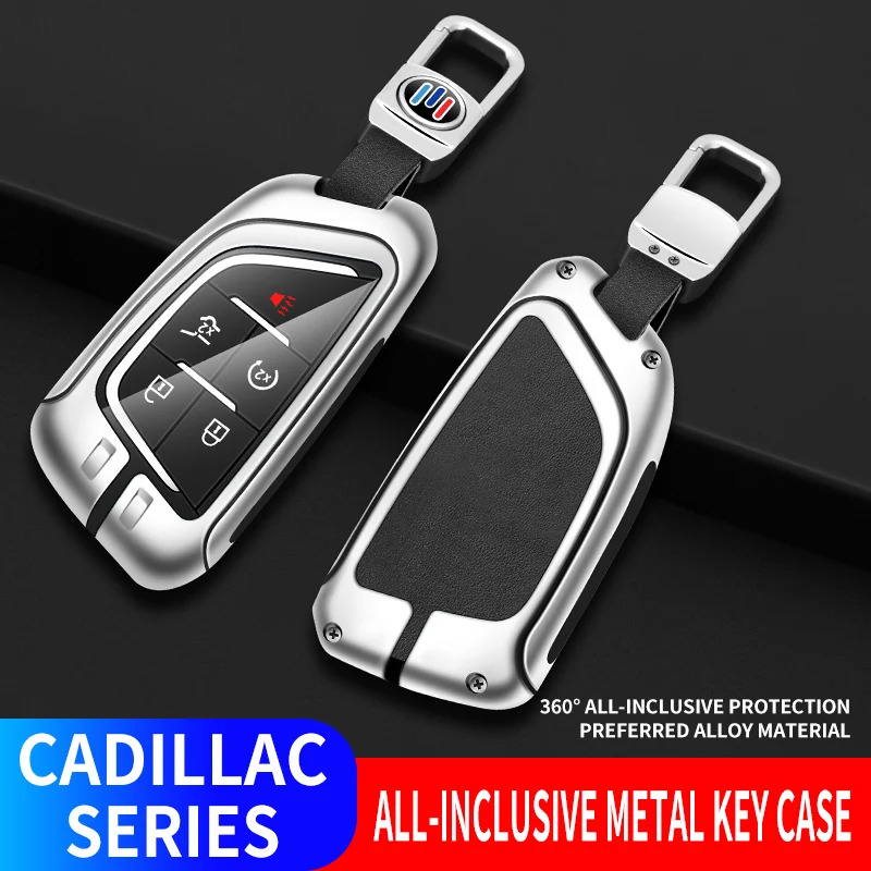 Zinc-Alloy-Leather-Car-Remote-Key-Case-Keyless-Fob-Cover-Holder-Bag-Key ...