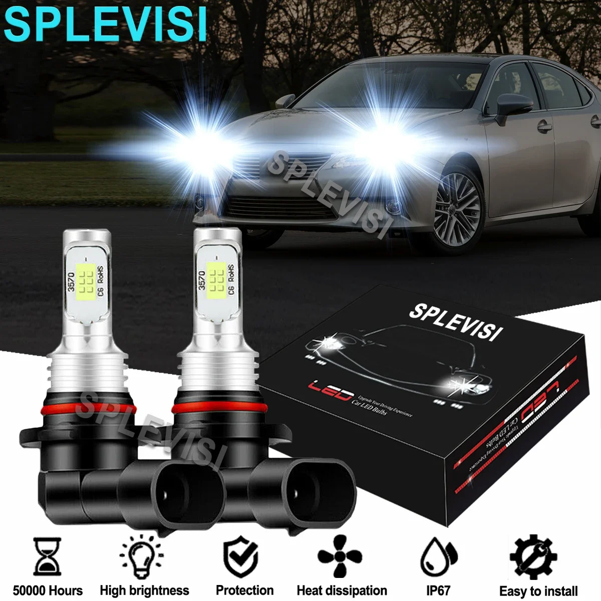 2x-LED-Headlight-High-Beam-Bulbs-6000K-White-Fit-For-Lexus-IS-LS-RX-GS ...