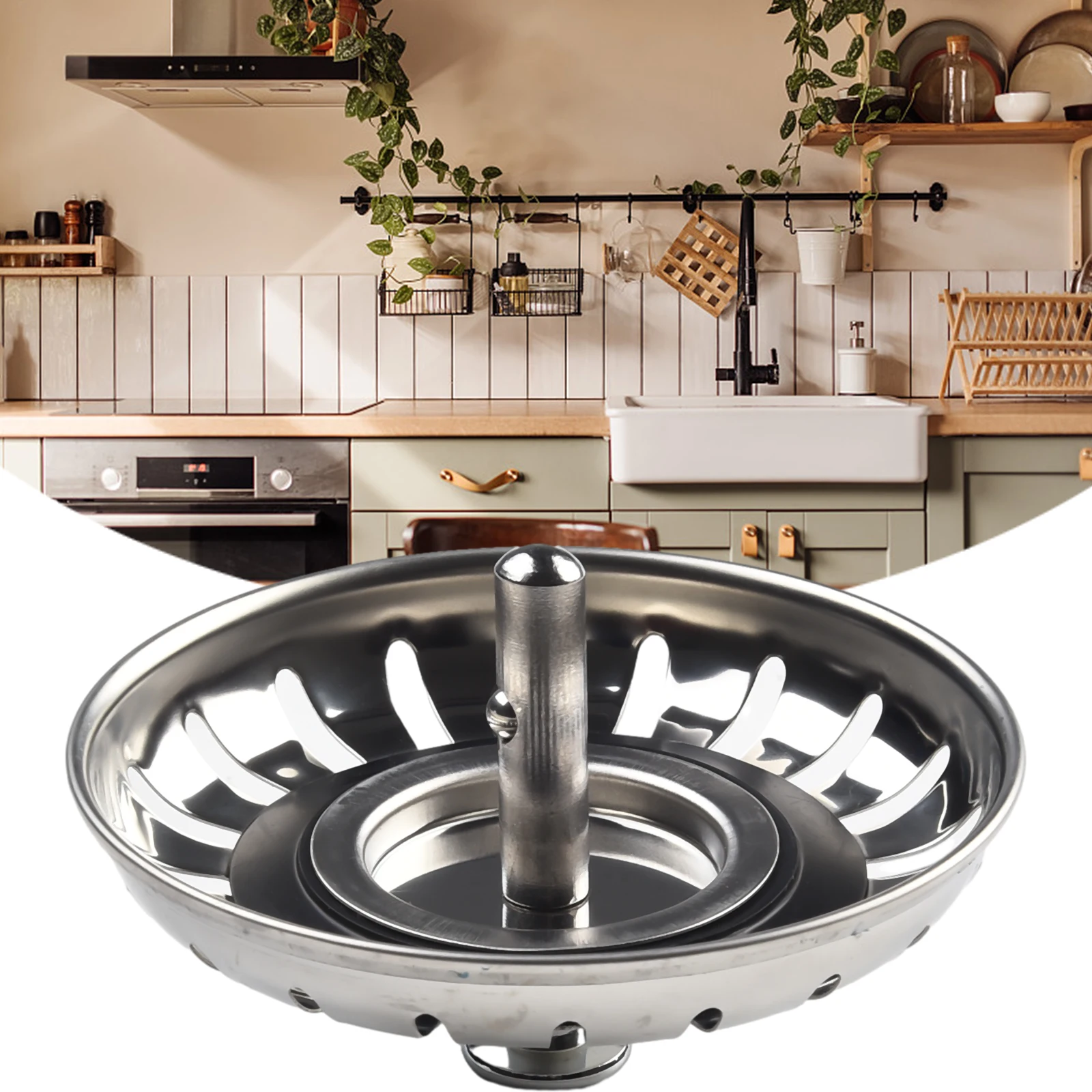Kitchen-Sink-Stainless-Steel-Sink-Waste-Plug-Filter-Drain-Sewer-Basket ...
