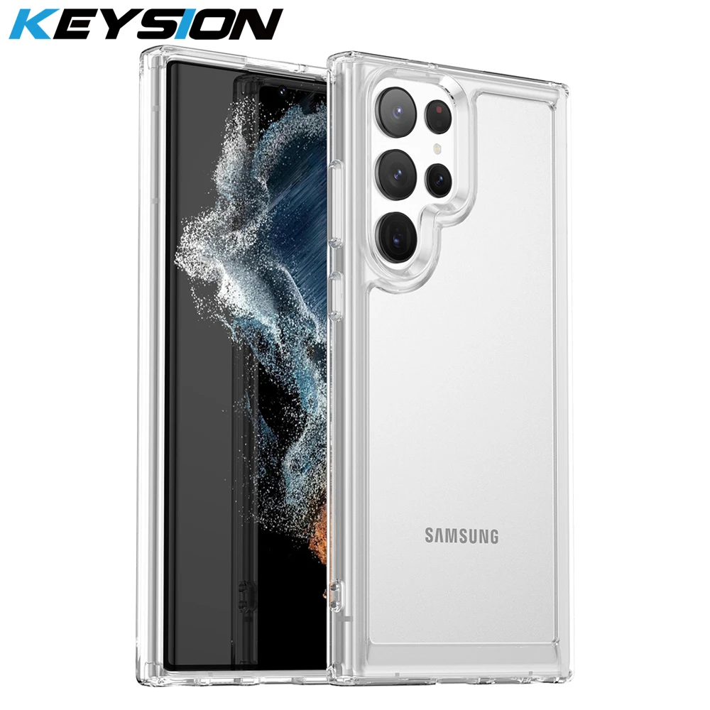 KEYSION-Transparent-Shockproof-Case-for-Samsung-S23-Ultra-5G-S24-S22 ...